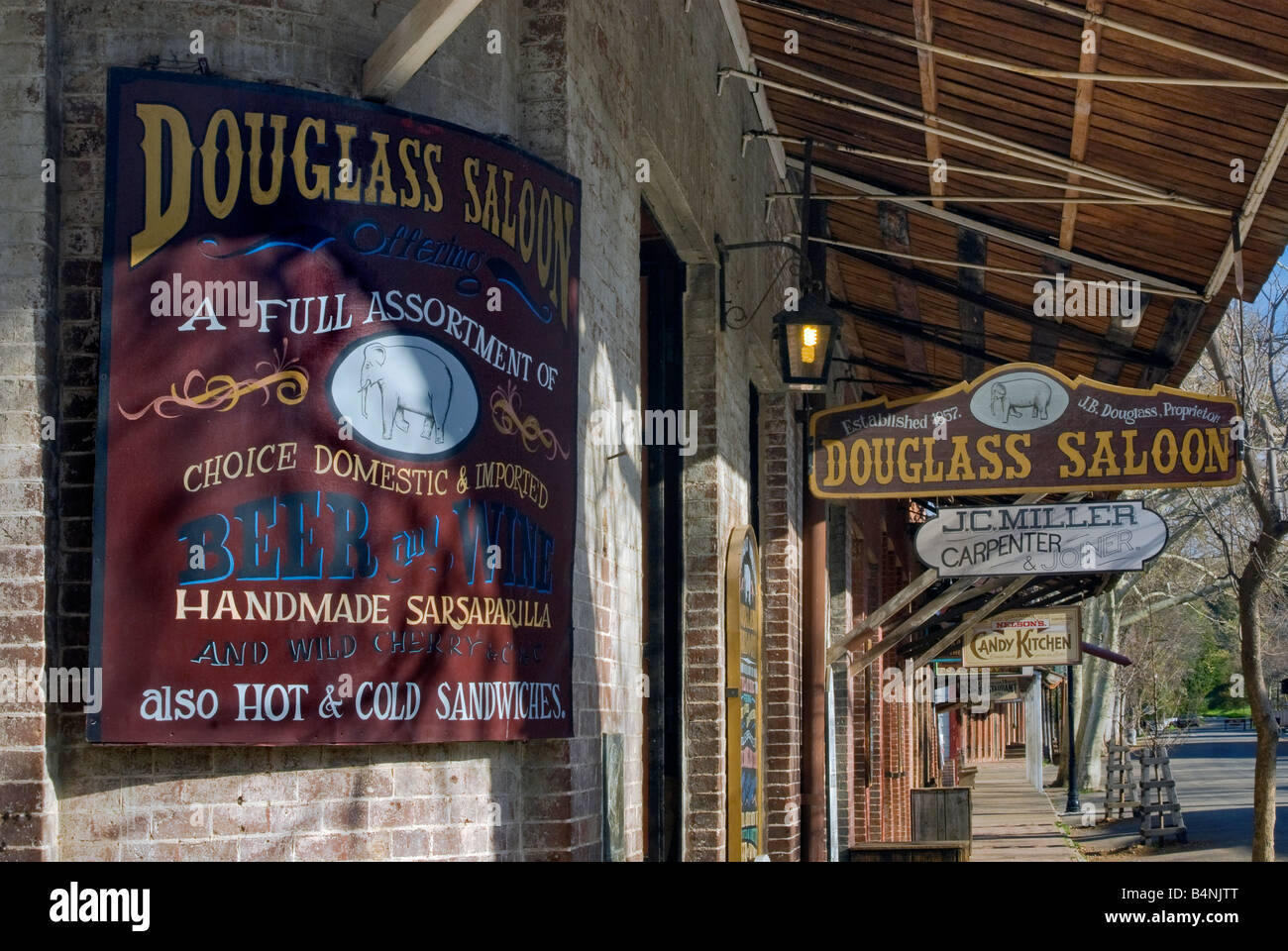 Sign at Douglass Saloon at Columbia State Historic Park Gold Country ...