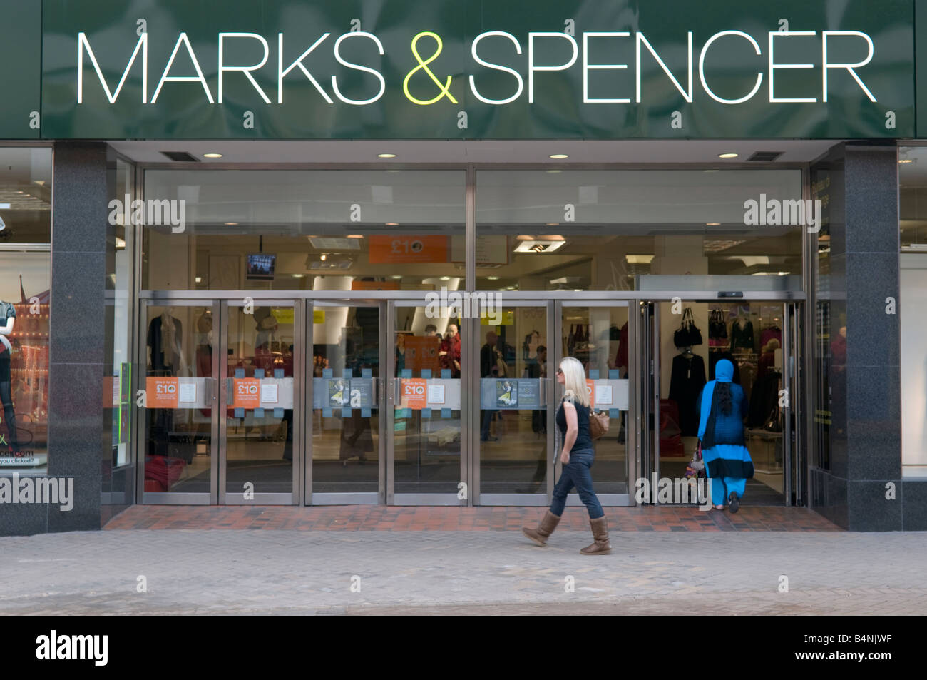 The entrance to a Marks and Spencer general store Preston city centre ...