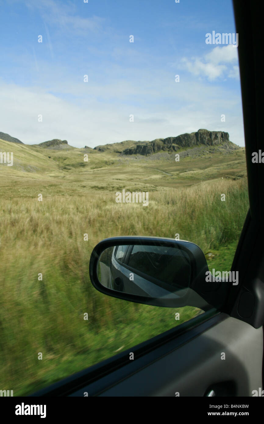 car driving on rural country road in wales uk Stock Photo - Alamy