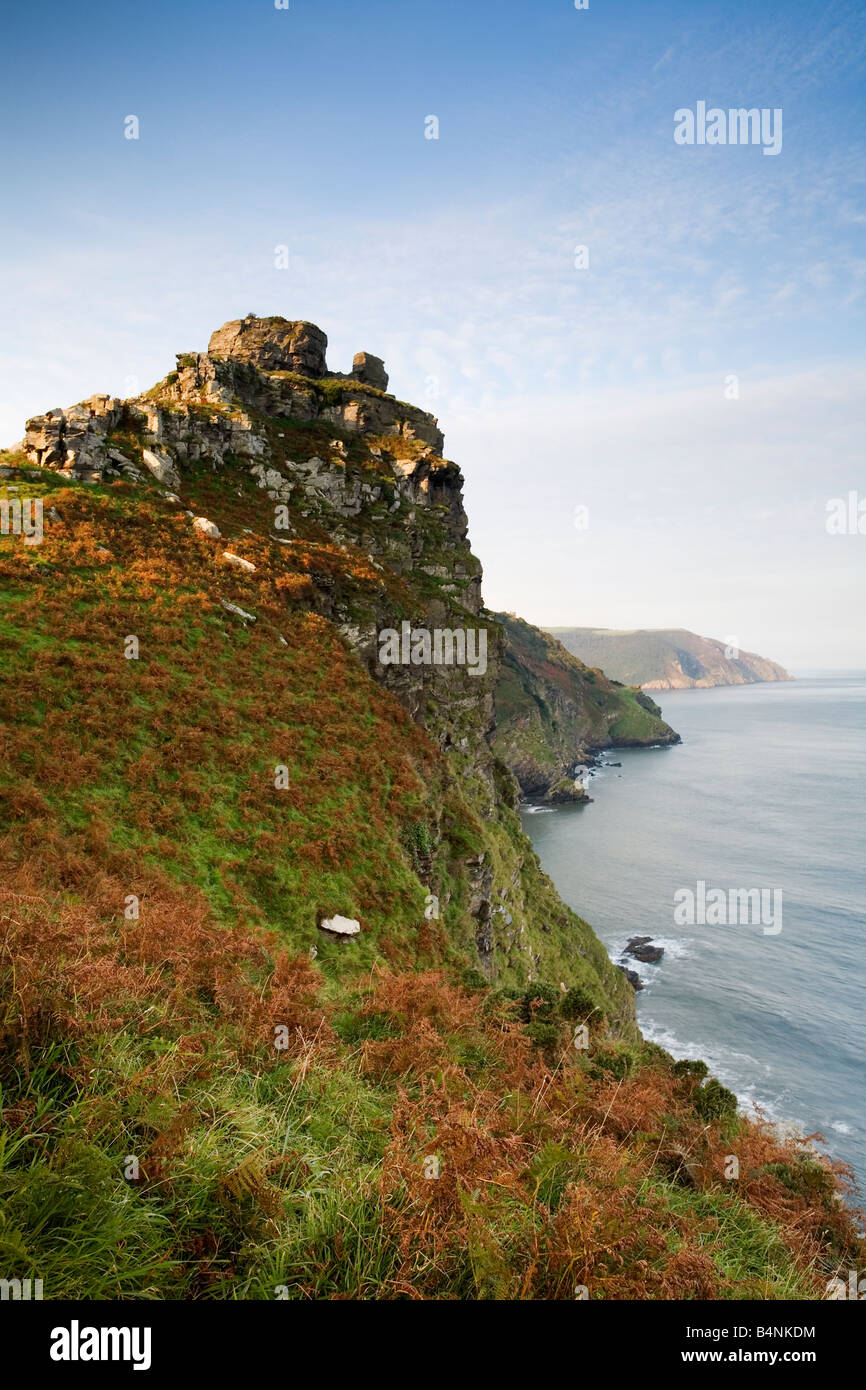 Valley of the Rocks and coast line at Lynton north Devon with Castle ...