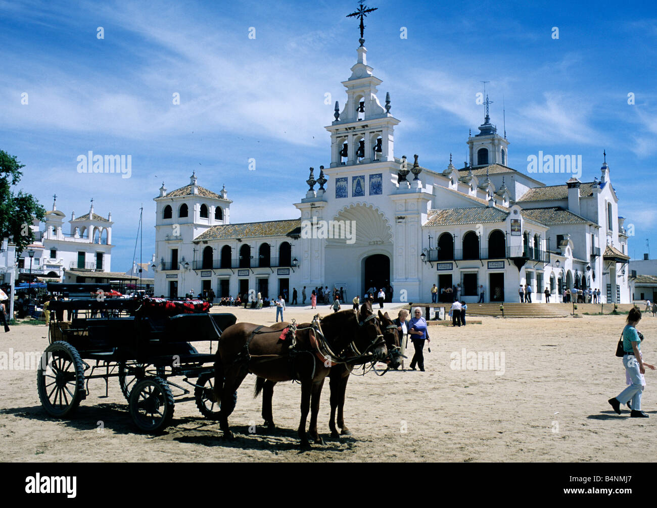 The Ermita del Rocío church in El Rocío in Andalusia, southern Spain ...