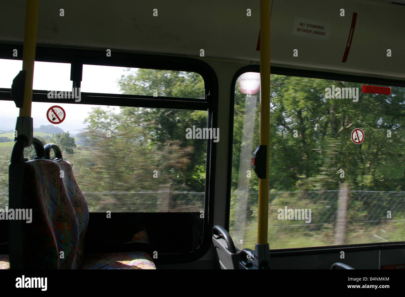 inside a empty moving bus in rural countryside Stock Photo - Alamy