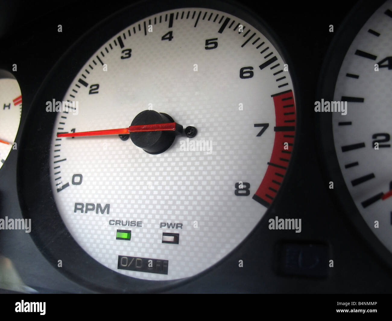 A custom gauge cluster found in the interior of a sports car The dials ...