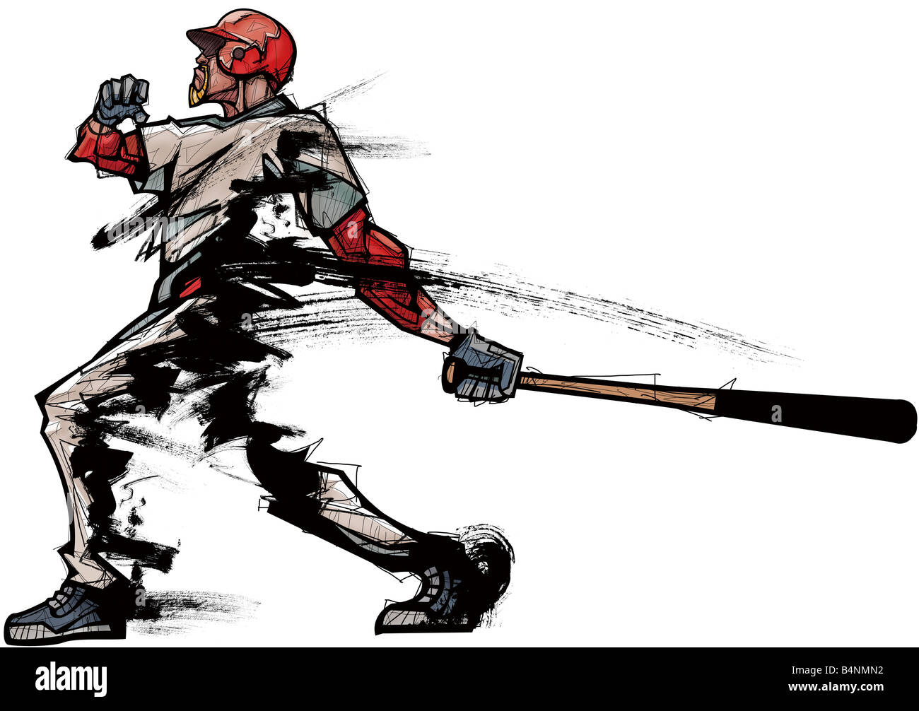 Baseball player holding bat, side view Stock Photo - Alamy