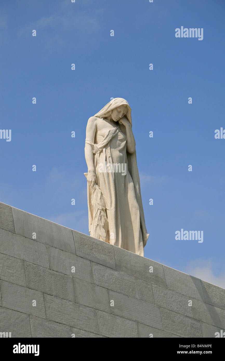 The "Mother Canada" statue, Canadian World War One Memorial, Vimy Ridge ...