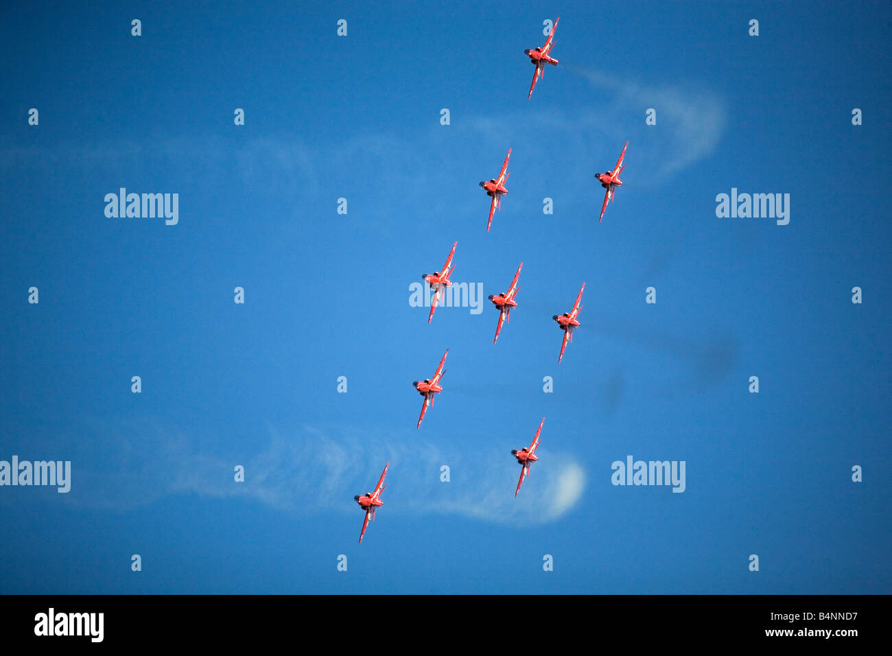 The Red Arrows, the Royal Air Force's elite flight display team, fly ...