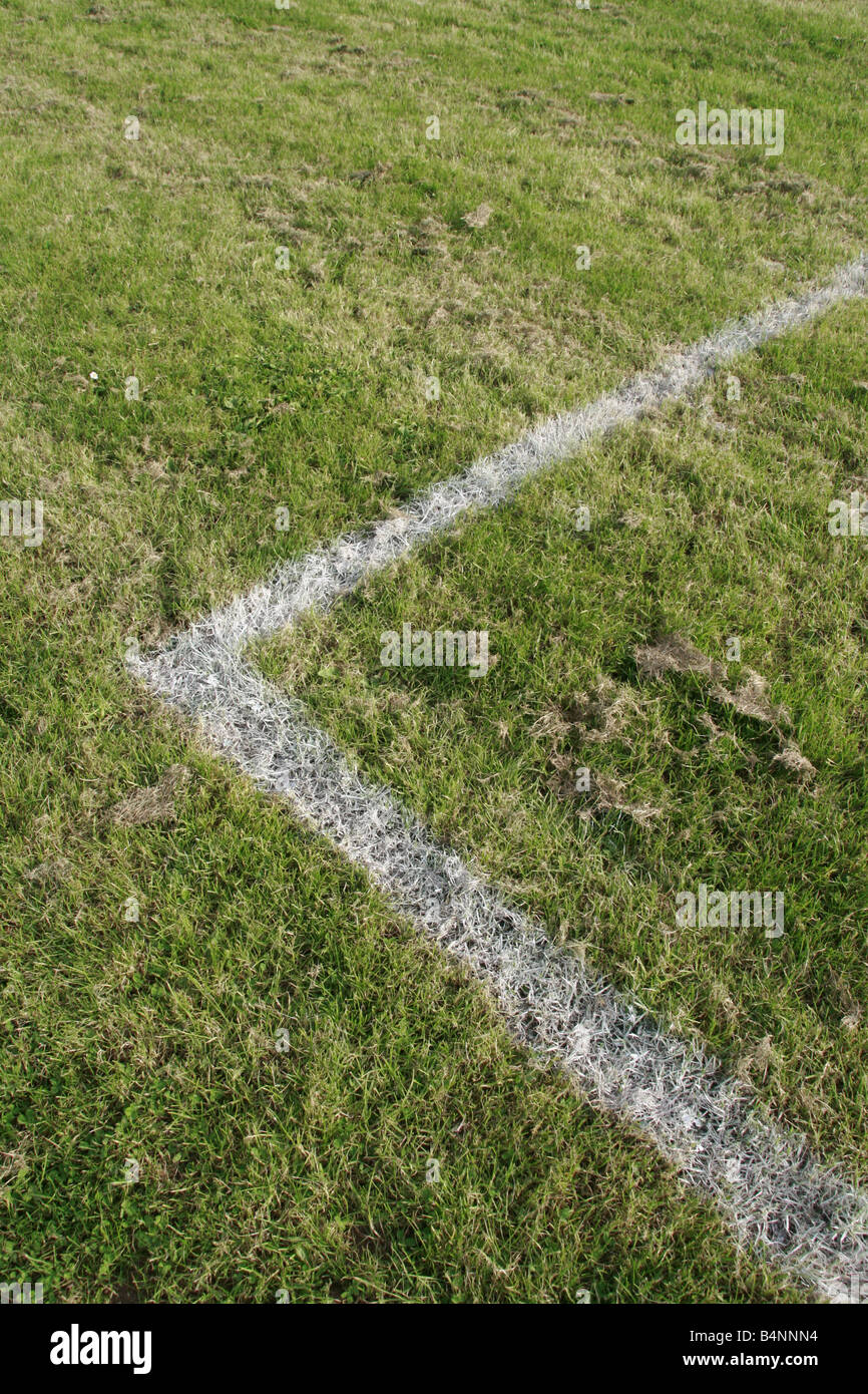 markings on football pitch field Stock Photo - Alamy