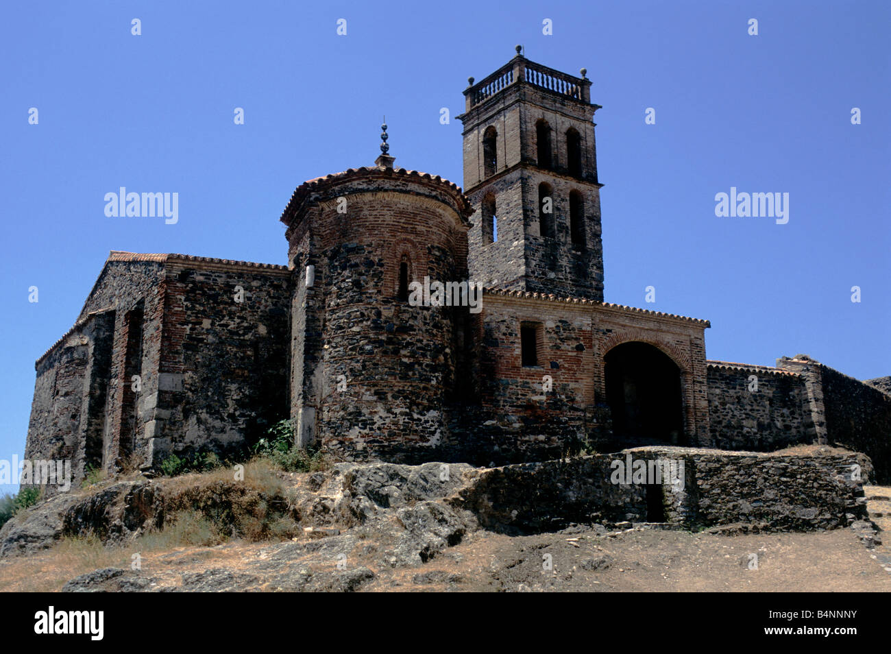 The 10th-century mosque at Almonaster la Real in Andalusia, Spain Stock ...