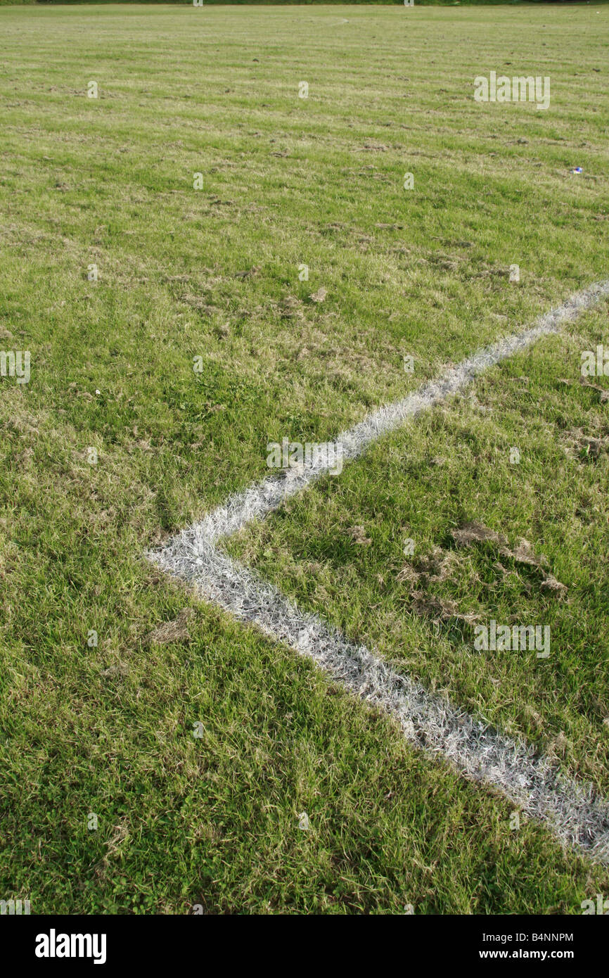 markings on football pitch field Stock Photo - Alamy