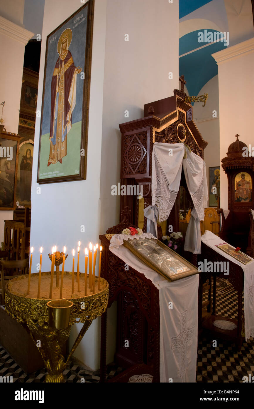Interior of Aghios Nikolaos Church Lakki village Crete Greece Stock ...