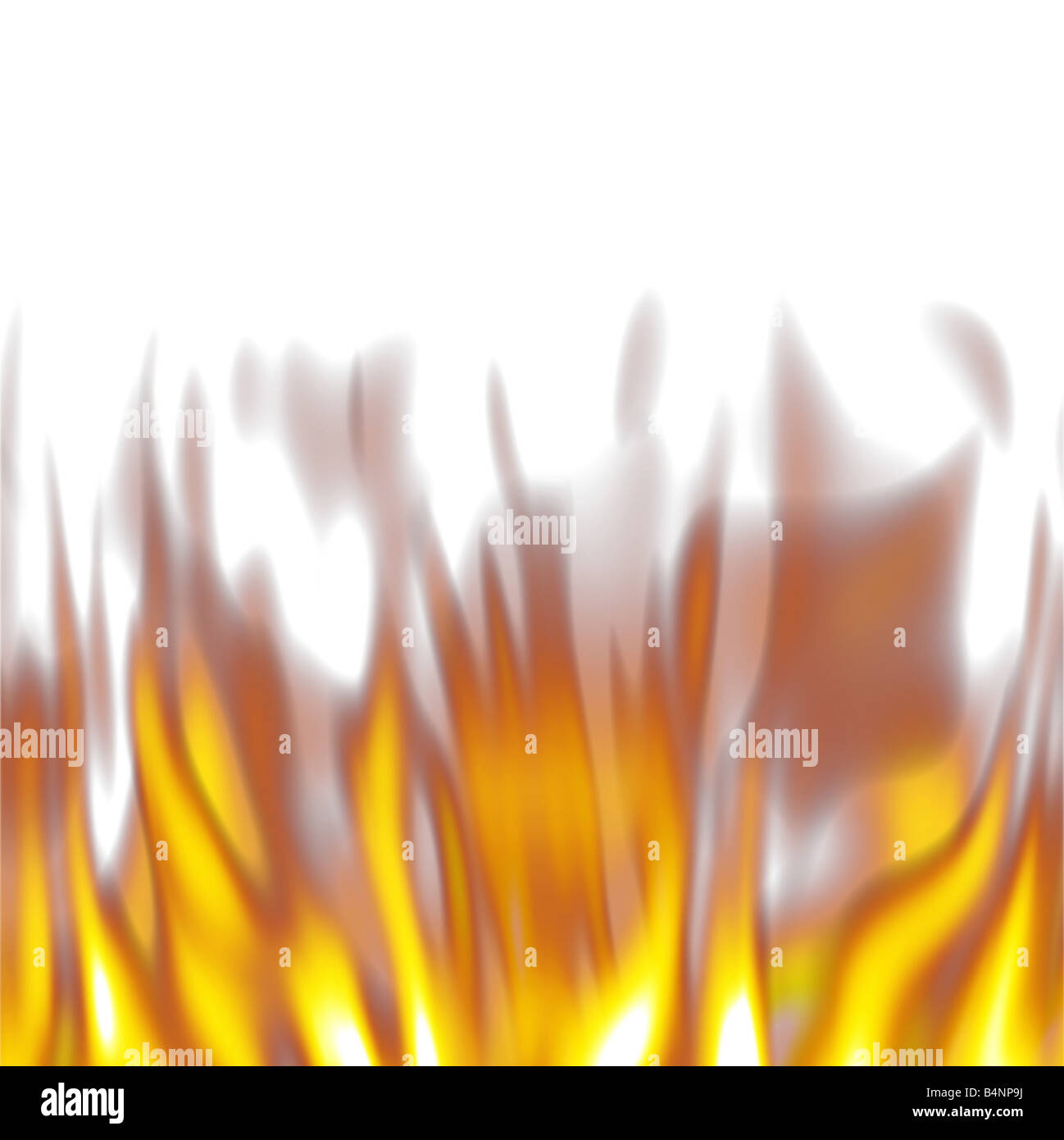 Hot orange flames over a white background Stock Photo - Alamy