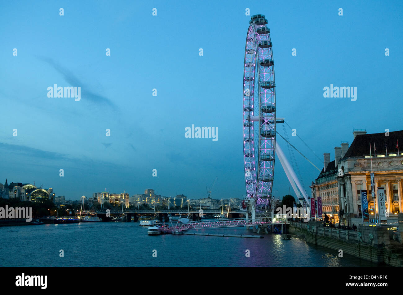 Millennium Wheel at Dusk Stock Photo - Alamy