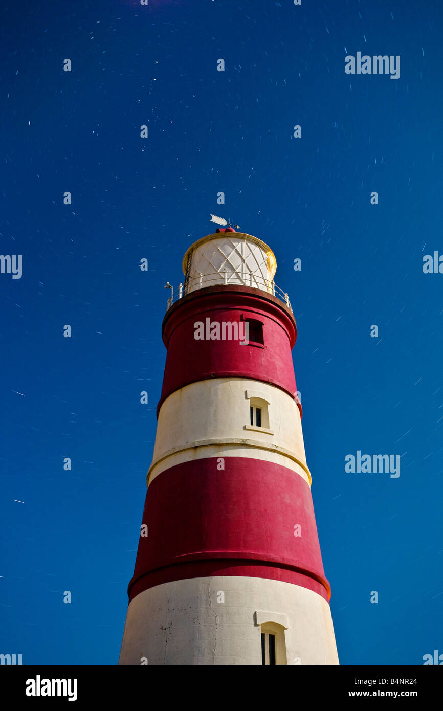 Happisburgh lighthouse photographed at night during a long exposure on ...
