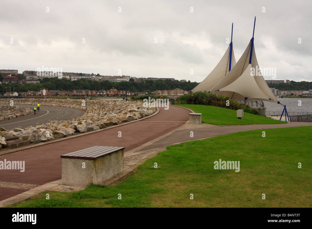 Cardiff Bay Barrage, looking towards Penarth, Wales, U.K Stock Photo ...