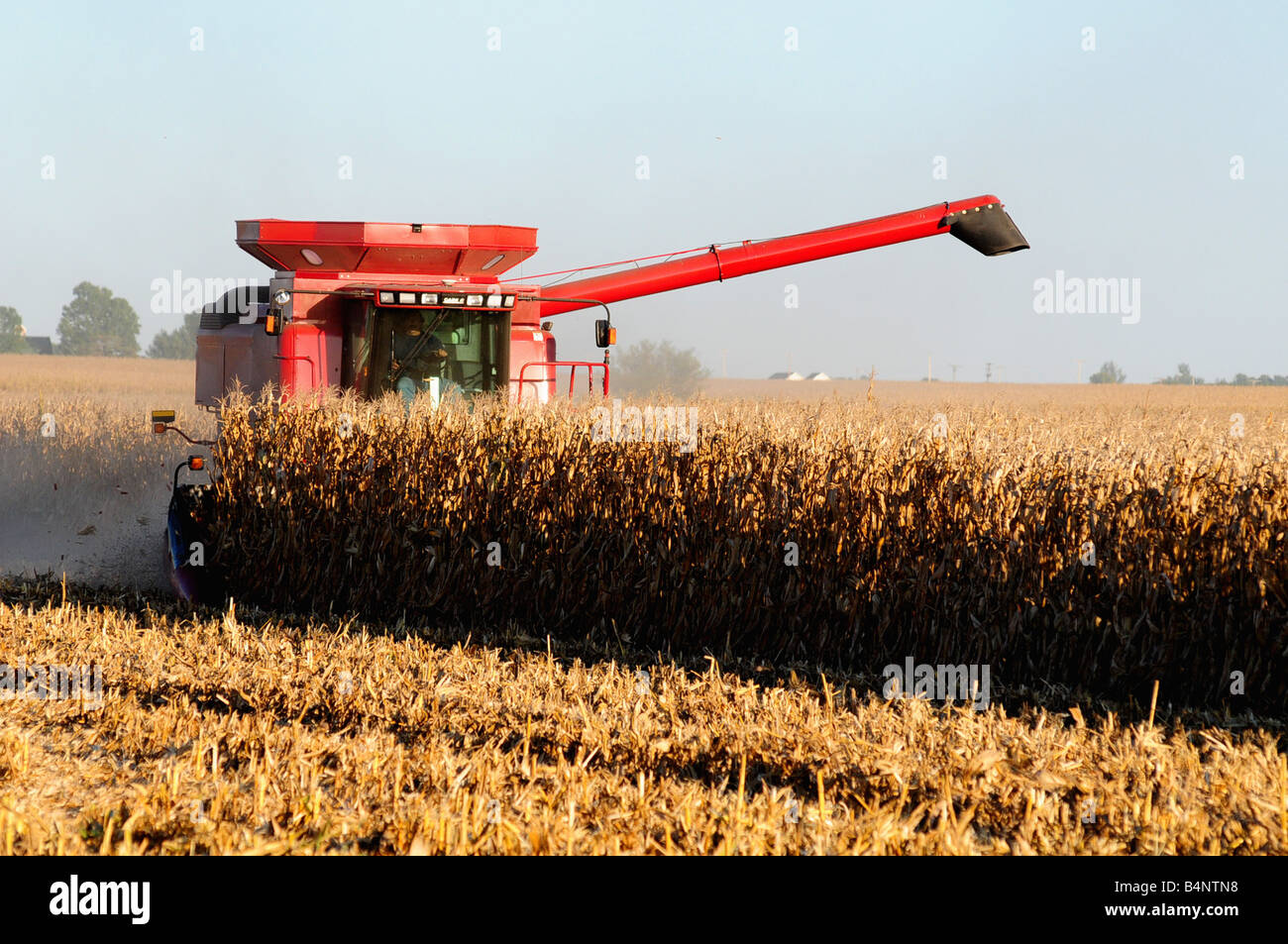 A combine in the farm field at harvest time Stock Photo - Alamy
