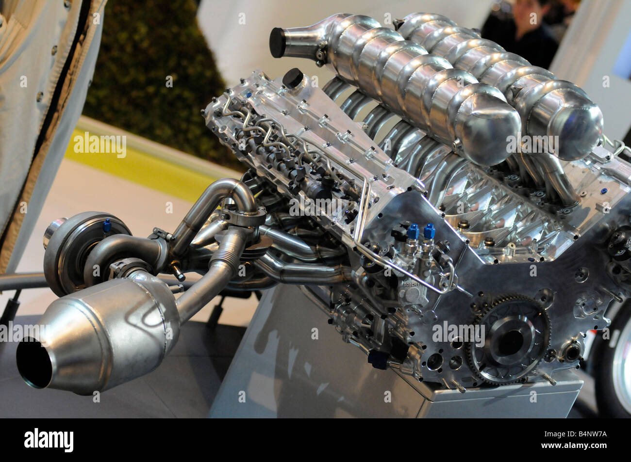 A big engine displayed during the Mondial de l'Auto, an international ...