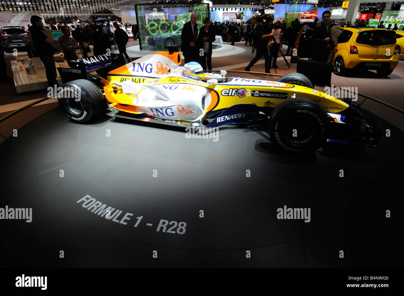 A Formula One racing car from French constructor Renault exhibited at ...