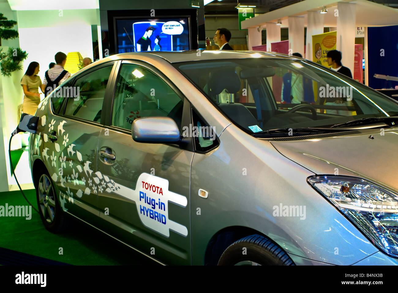 Paris France, "Plug in" Toyota Electric Hybrid Car on Display Stock ...