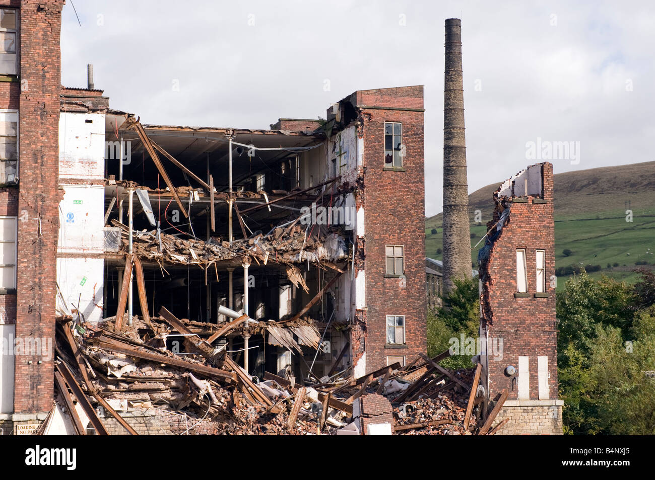 Old mill in Bottom Mossley under redevelopment and half demolished ...