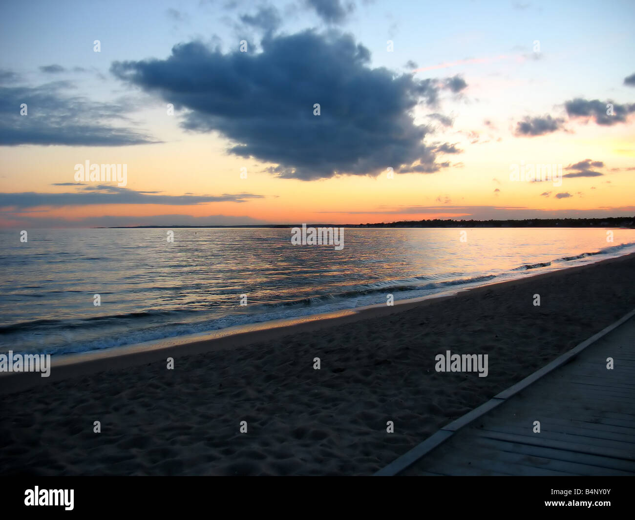 A pretty sunset at a New England beach Connecticut USA Stock Photo - Alamy