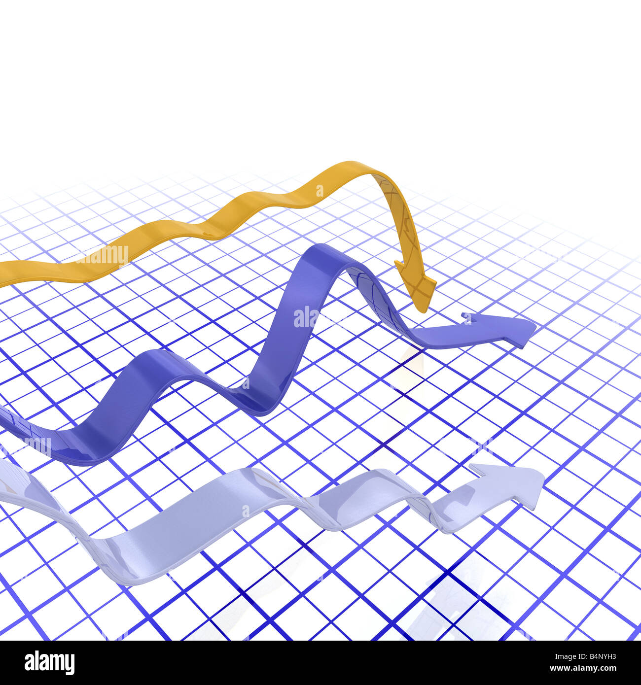 3D render of a chart depicting falling profits Stock Photo - Alamy