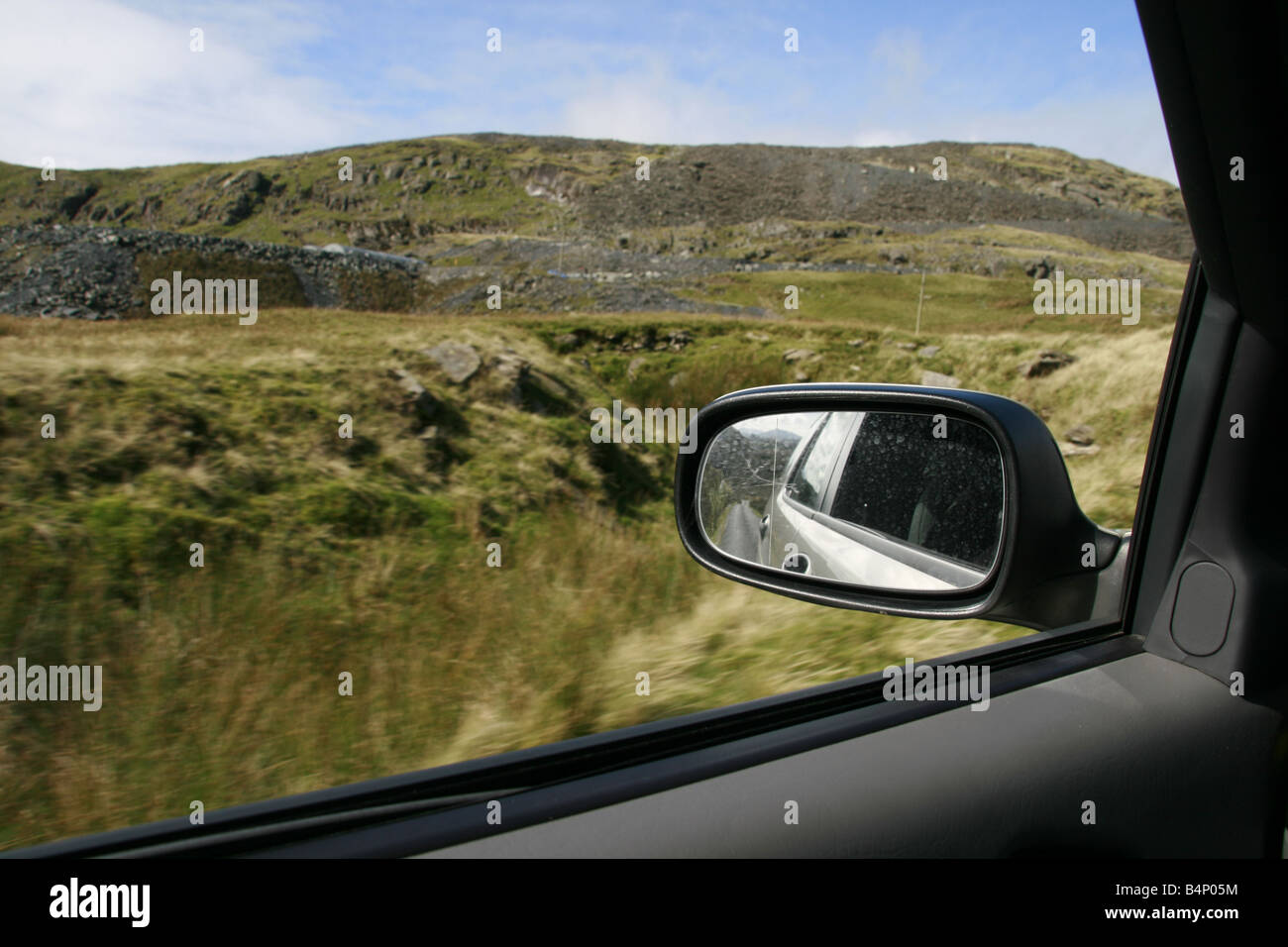 car driving on rural country road in wales uk Stock Photo - Alamy