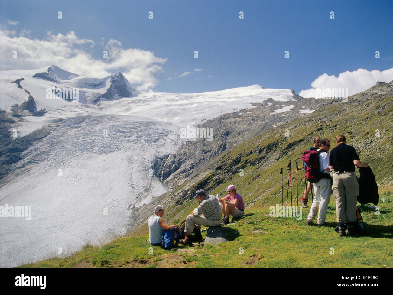 Schlaten glacier view from Alte Prager Hut in Venediger Mountains at ...