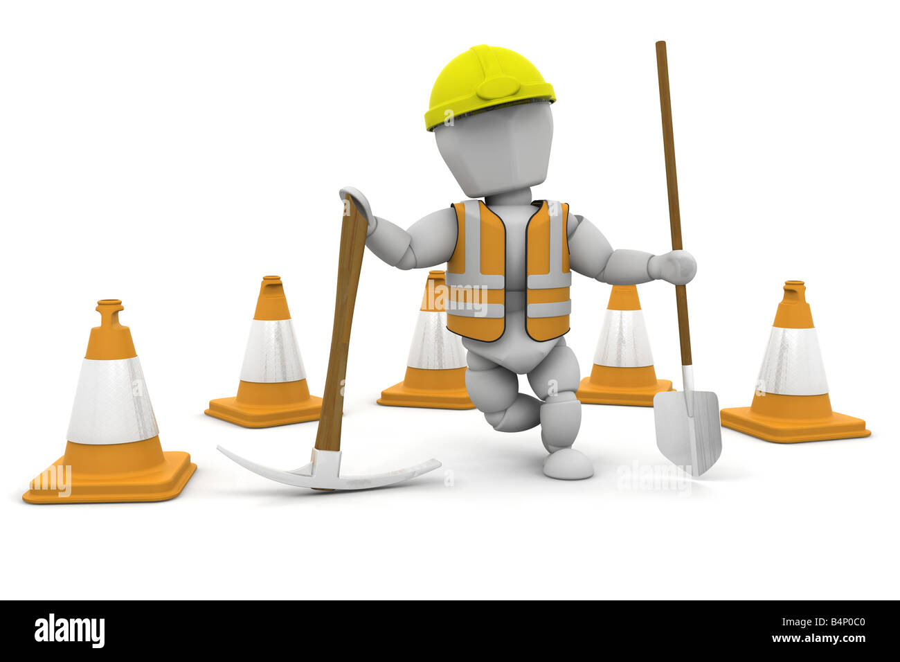 3D render of a construction worker Stock Photo - Alamy