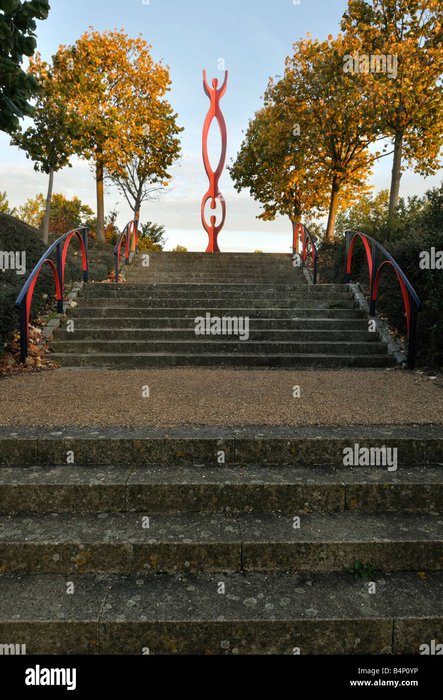 Chain reaction sculpture Campbell Park Milton Keynes Stock Photo - Alamy