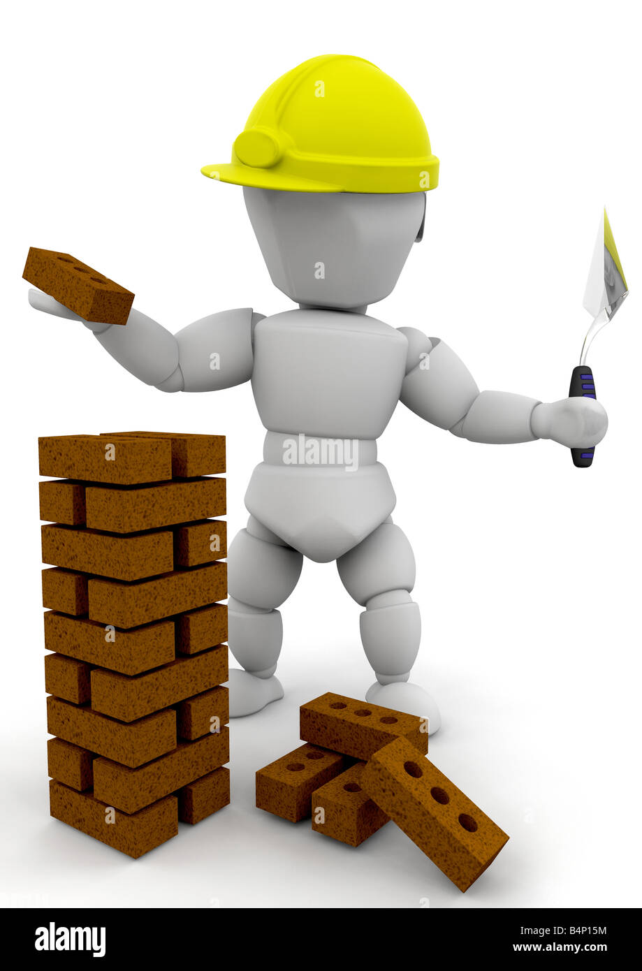 3D render of a builder Stock Photo - Alamy