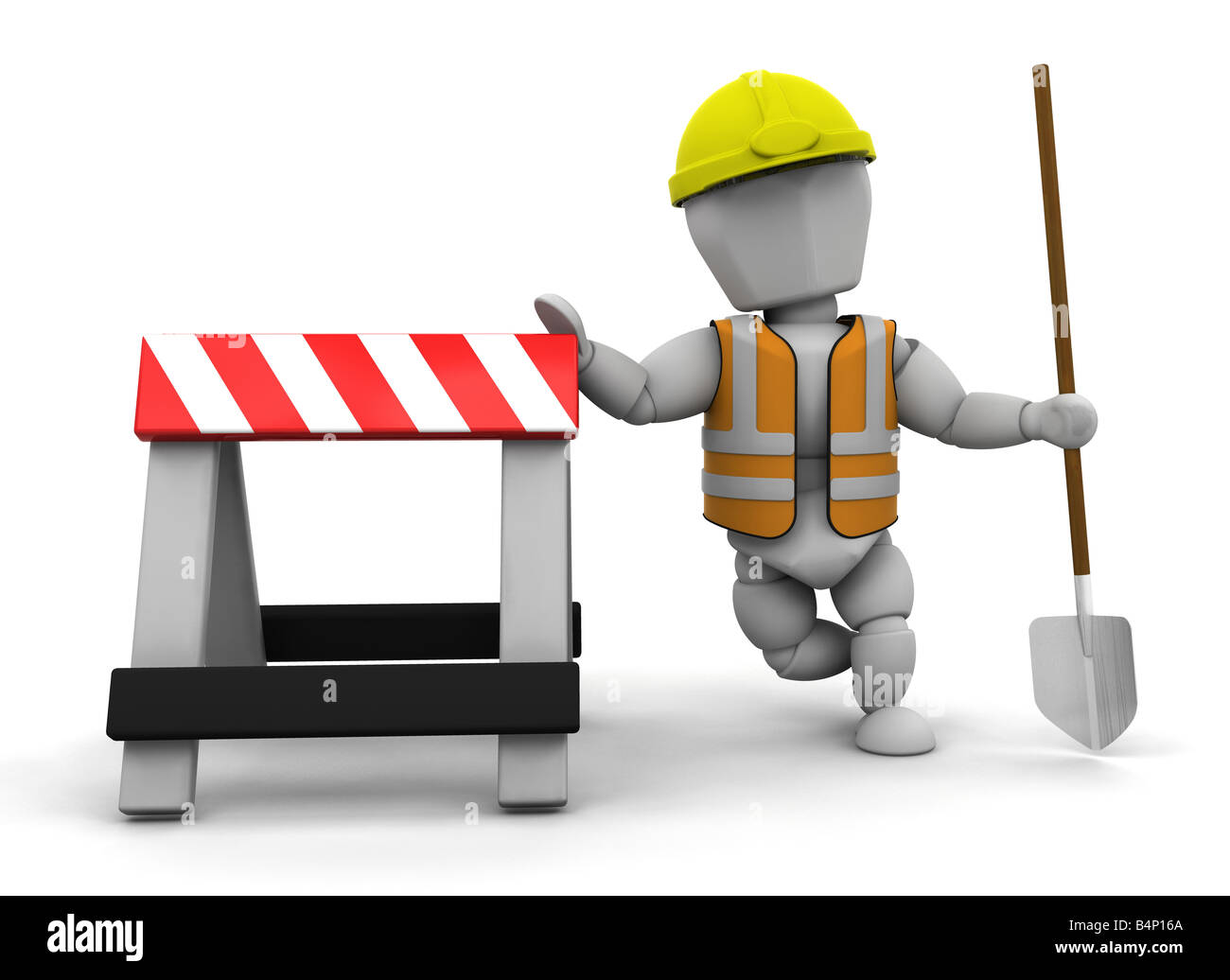 3D render of a construction worker Stock Photo - Alamy