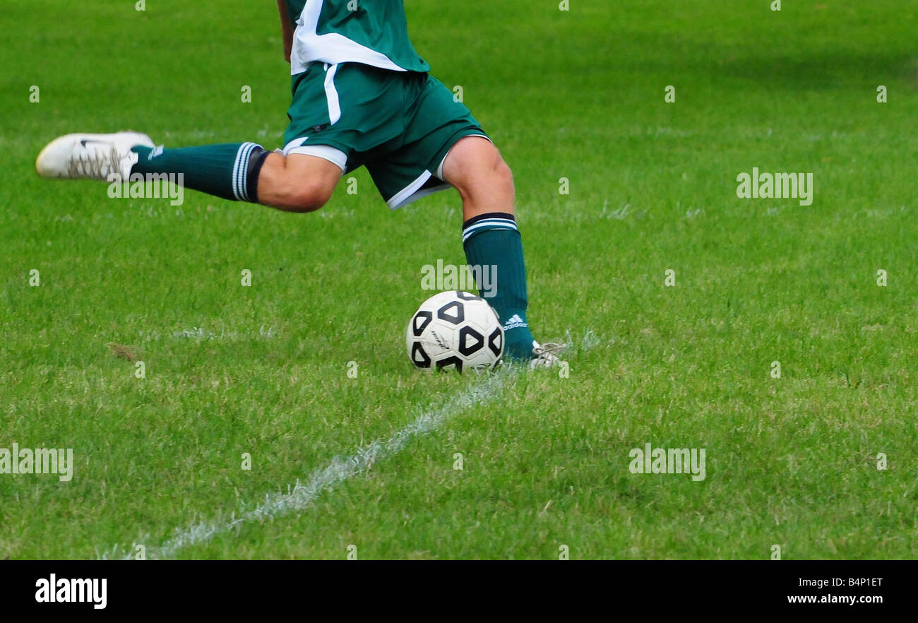 Football or soccer footwork from players at a high school or U18 or U17 ...