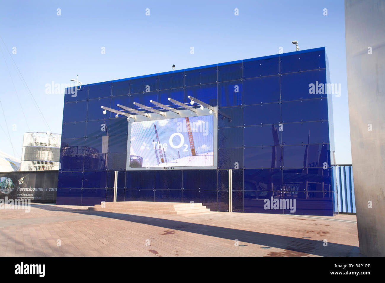 O2 Arena, visual digital display near entrance London Millennium Dome ...