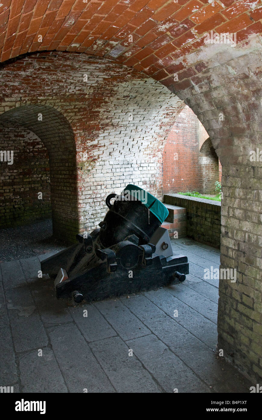 A 13 inch Mortar in the North Mortar Battery at Fort Nelson Stock Photo ...