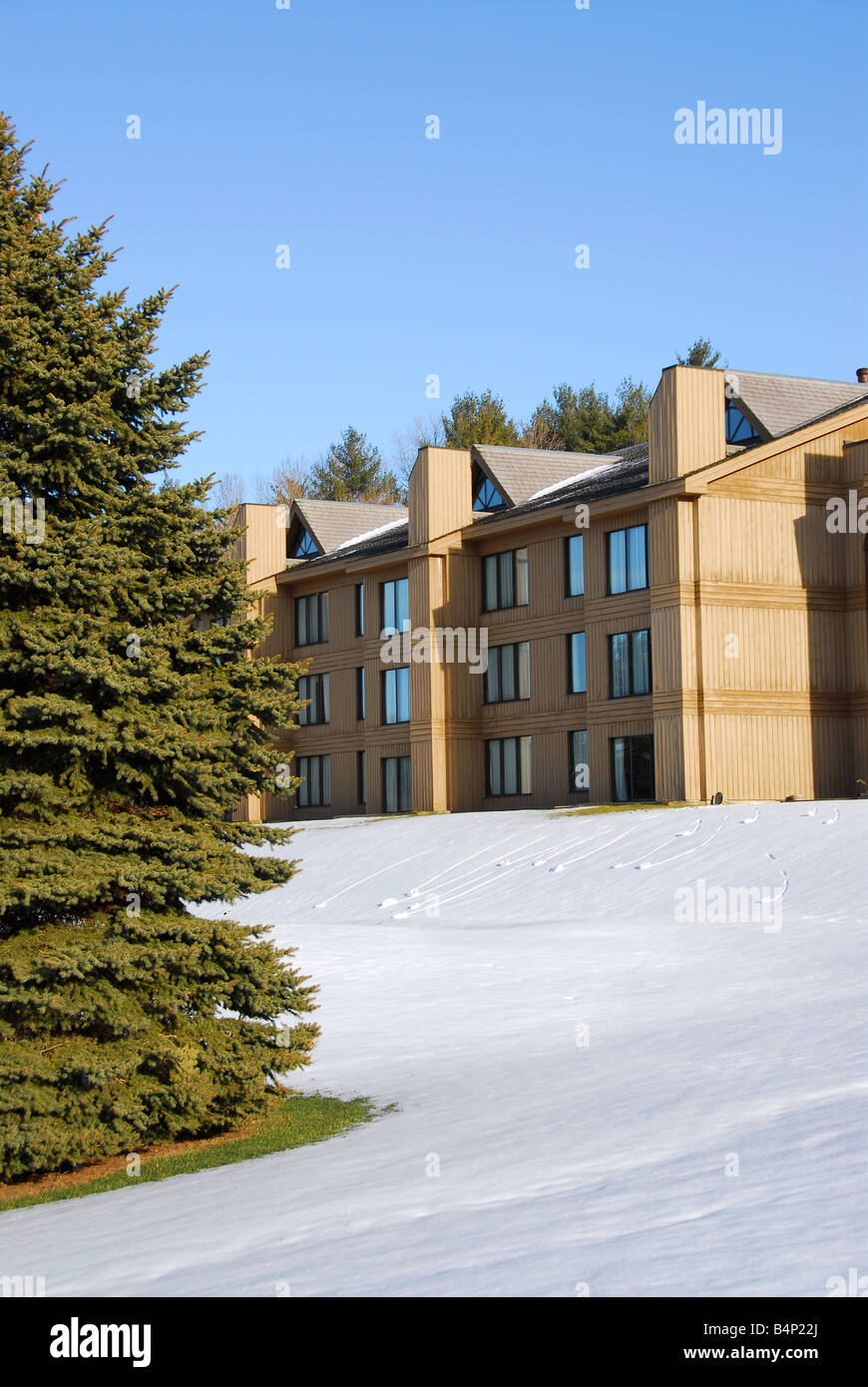 New building of a shared accomodation resort Stock Photo - Alamy