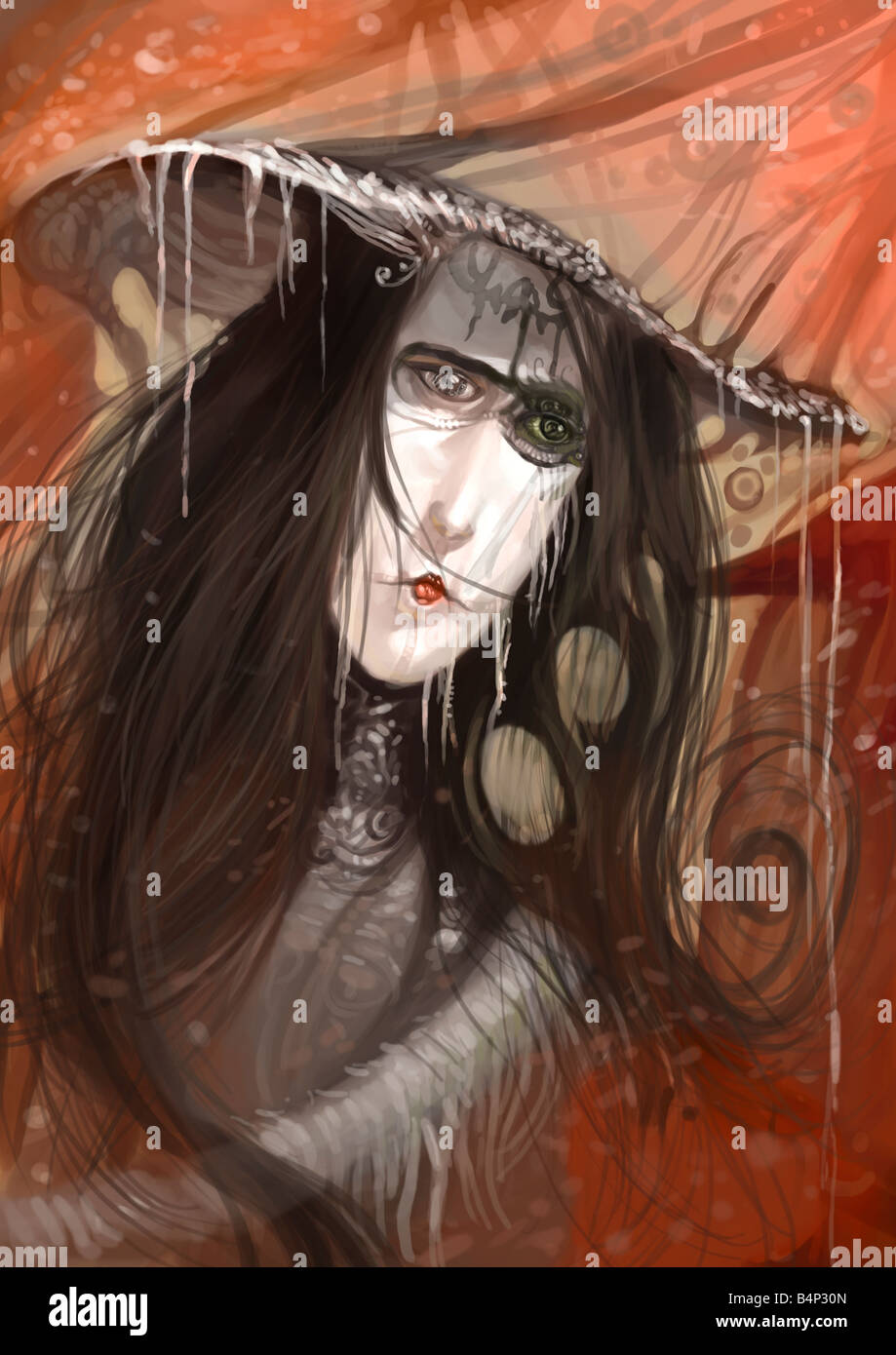 Pretty witch fantasy art Stock Photo - Alamy