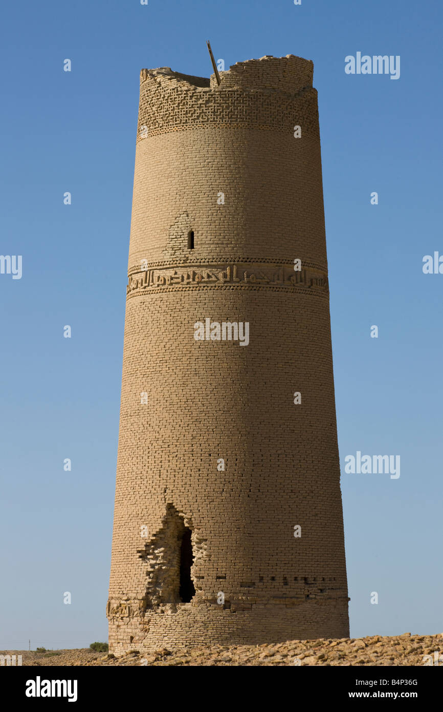 Saljuq minaret, Dehistan, Turkmenistan Stock Photo - Alamy