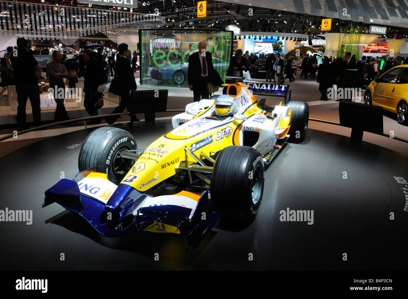 A Formula One racing car from French constructor Renault exhibited at ...