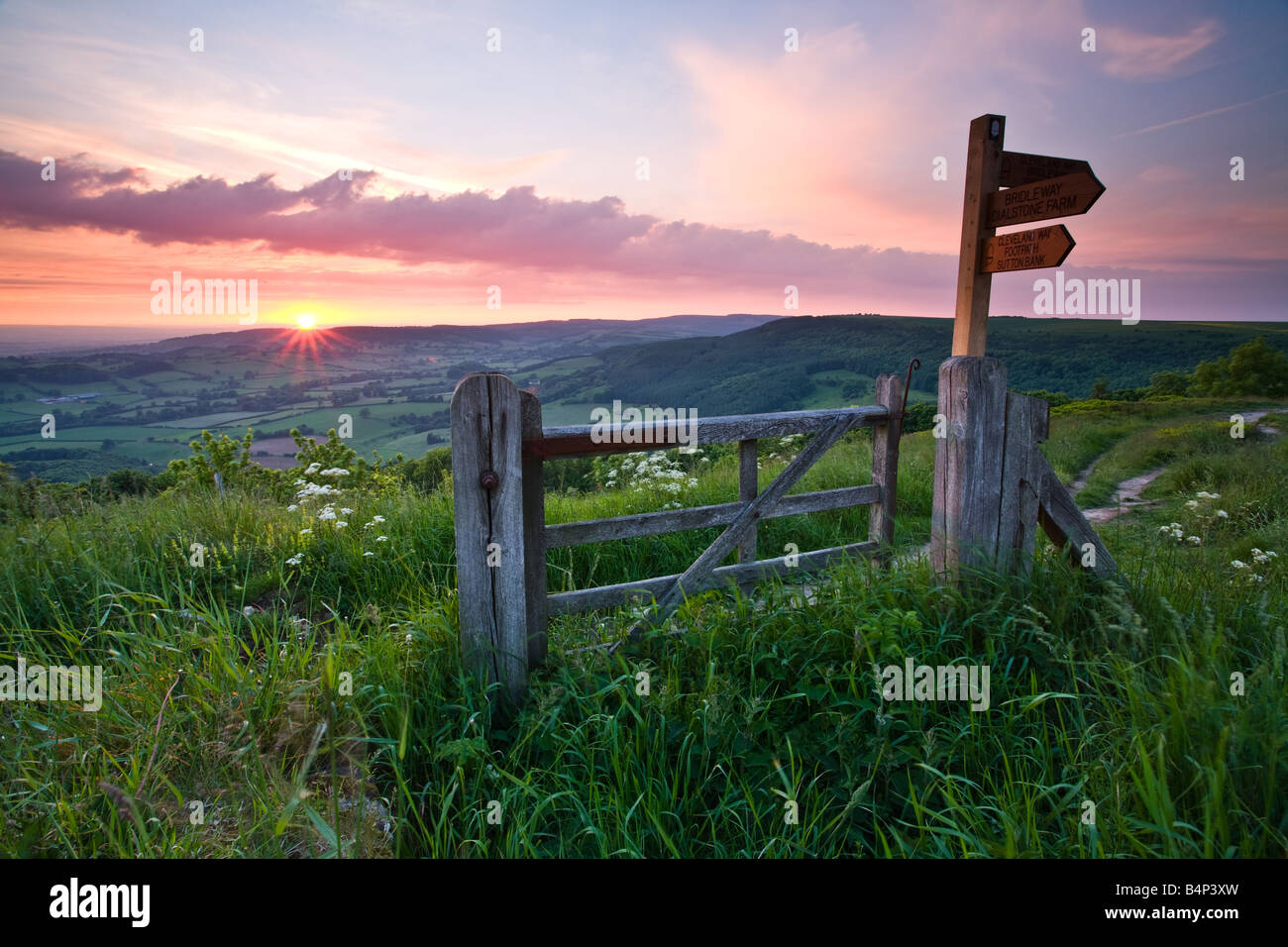 Sunset at Sutton Bank, North Yorkshire Stock Photo - Alamy