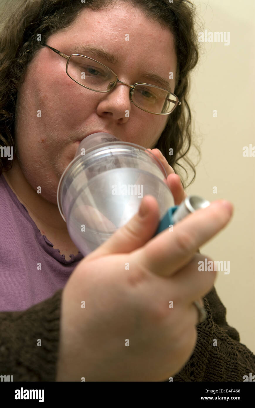 27 year old female asthma sufferer, Wolverhampton UK Stock Photo - Alamy