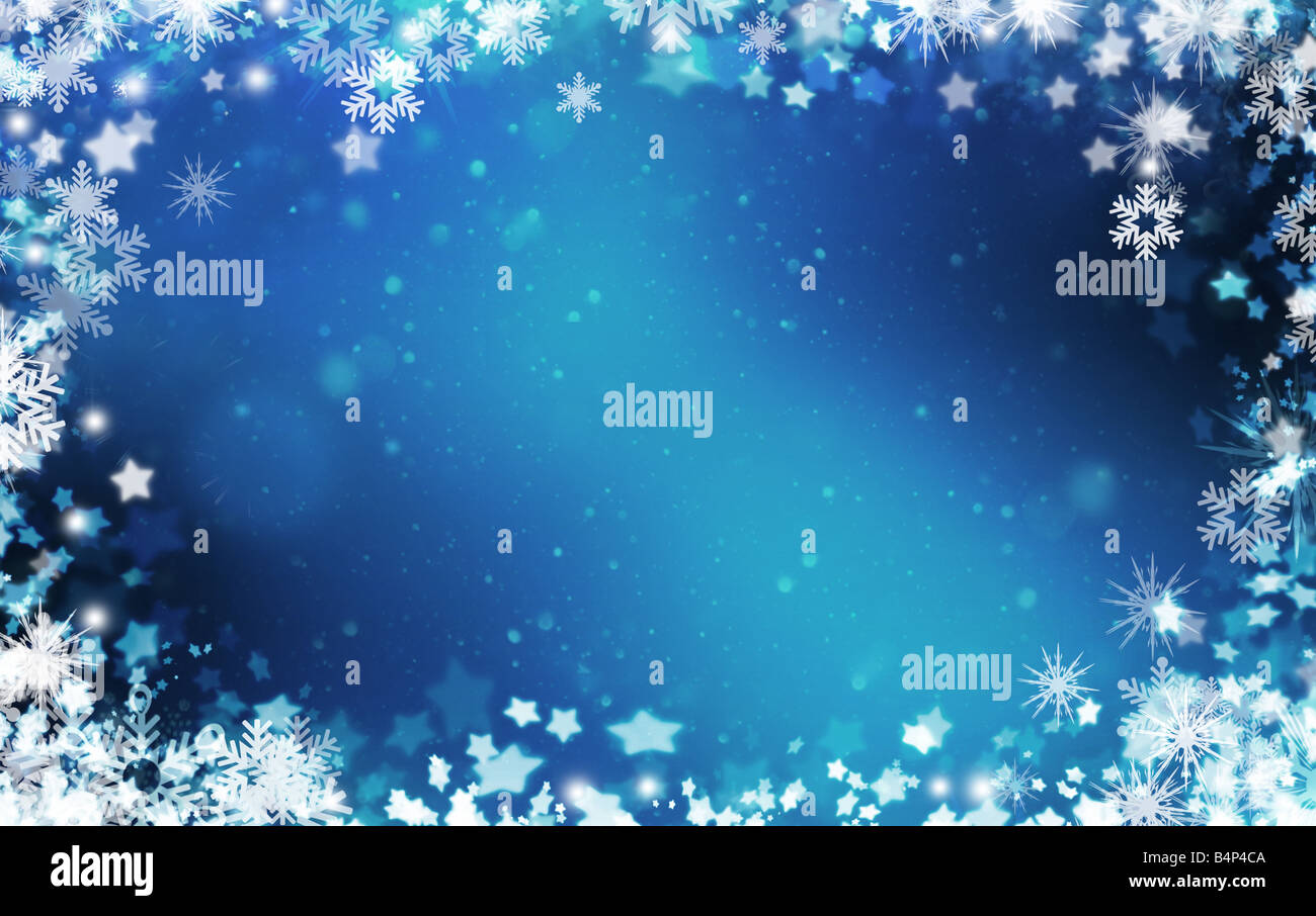 Background of snowflakes and stars Stock Photo - Alamy
