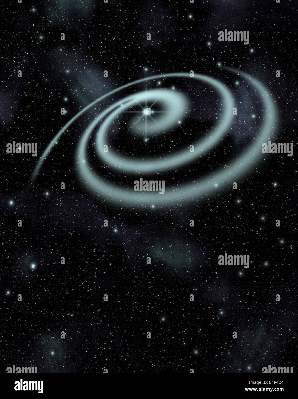 Solar system in starry sky Stock Photo - Alamy