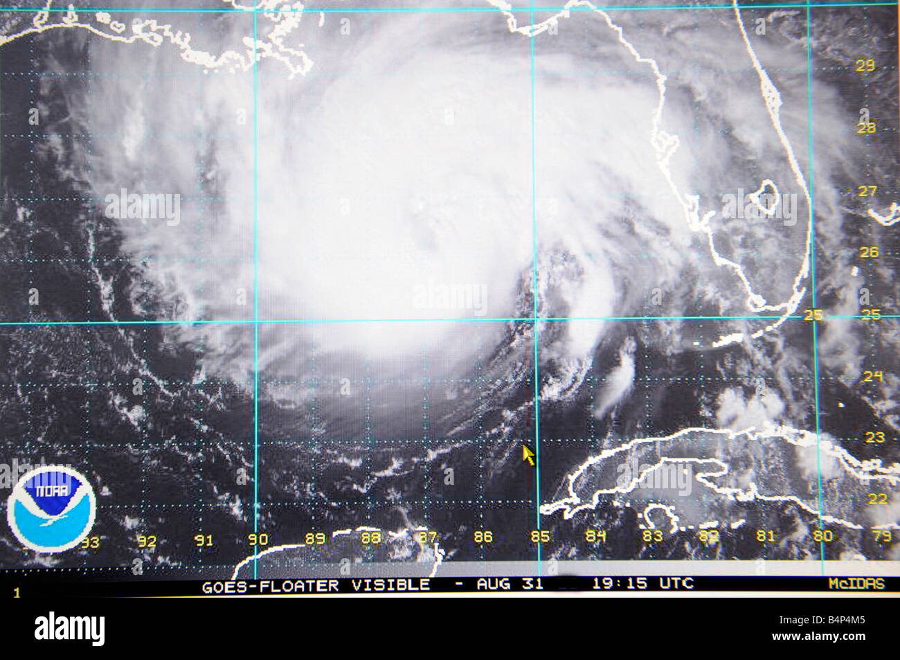 Hurricane satellite weather map as viewed on the internet and on TV ...