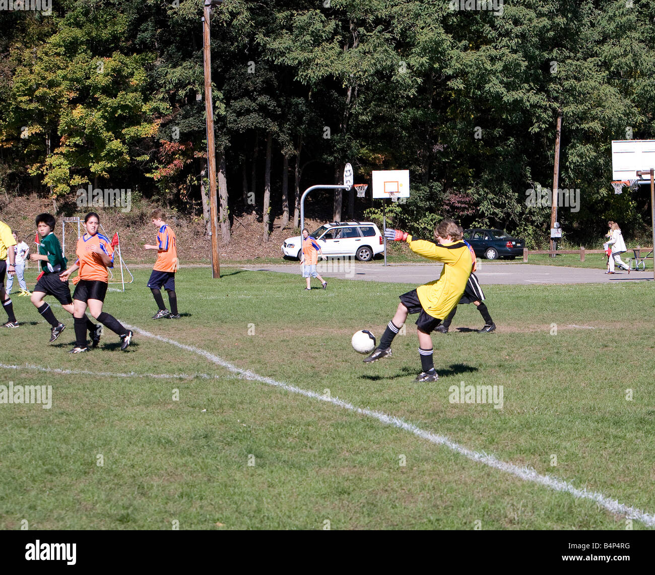 A Saturday league soccer football match game Stock Photo - Alamy