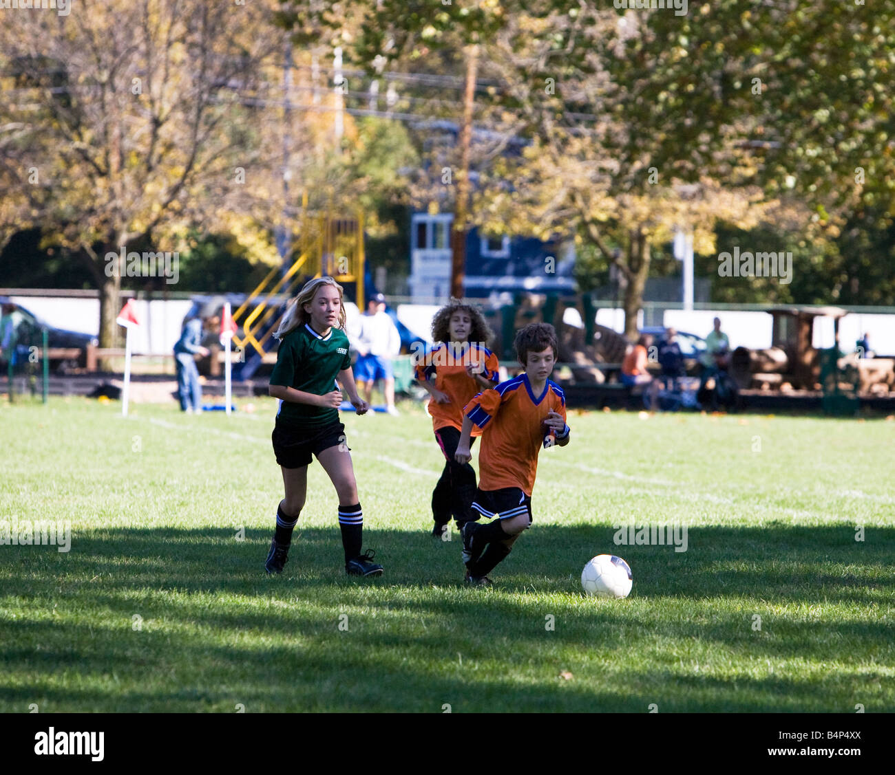 A Saturday league soccer football match game Stock Photo - Alamy