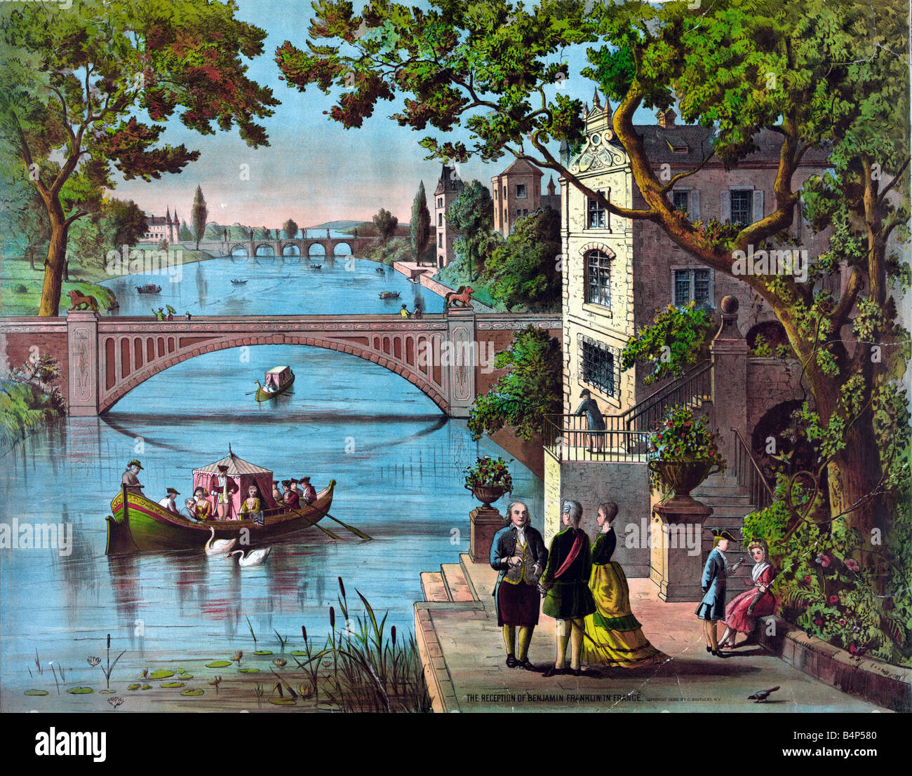 Benjamin Franklin in France Art from 1882 Stock Photo - Alamy