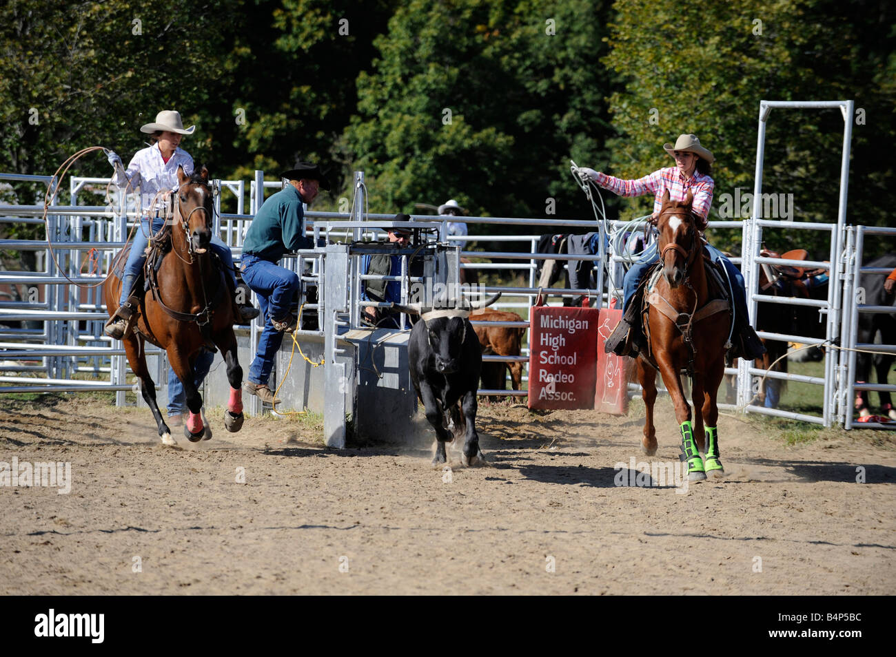 High School Boys and Girls Rodeo Competition Port Huron Michigan Stock ...