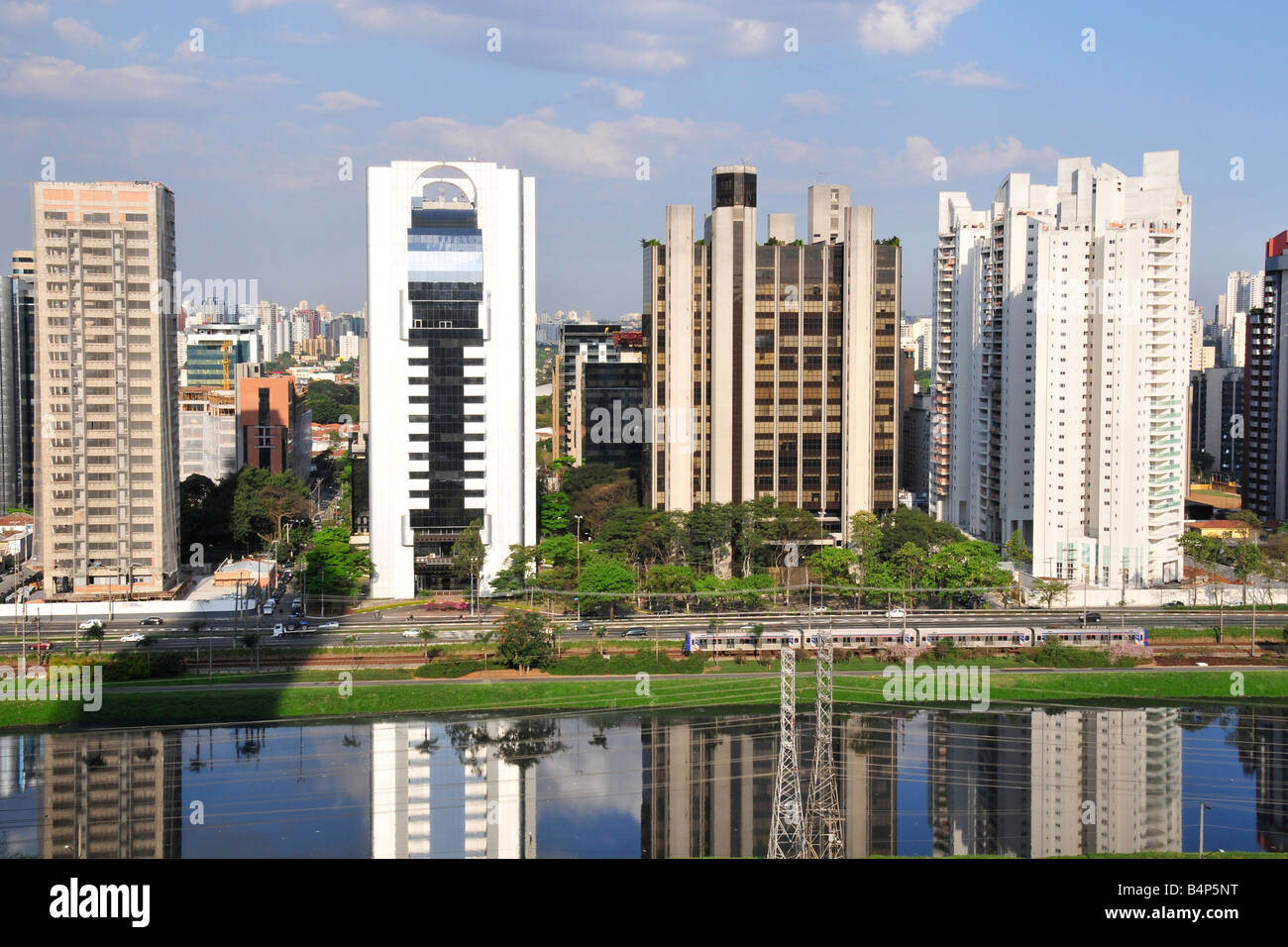 Skyline around Pinheiros River Sao Paulo Brazil Stock Photo - Alamy