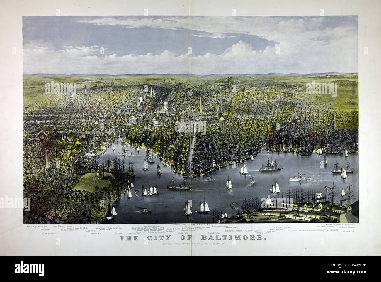 Baltimore City Birds Eye View Baltimore Maryland Aerial View Hi Res