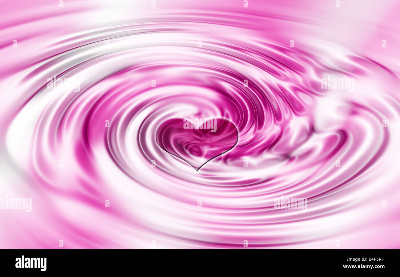 Heart ripples background Stock Photo - Alamy